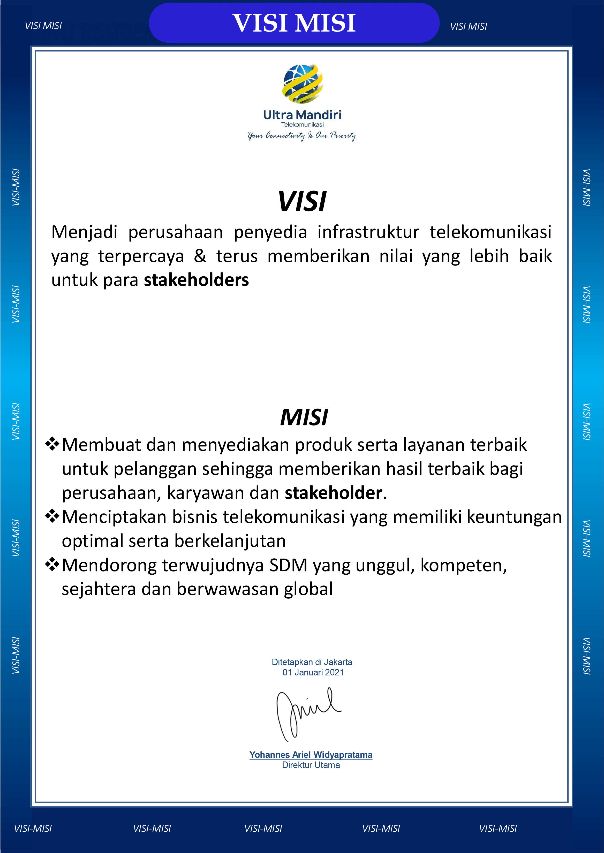 About Us - Ultra Mandiri Telekomunikasi